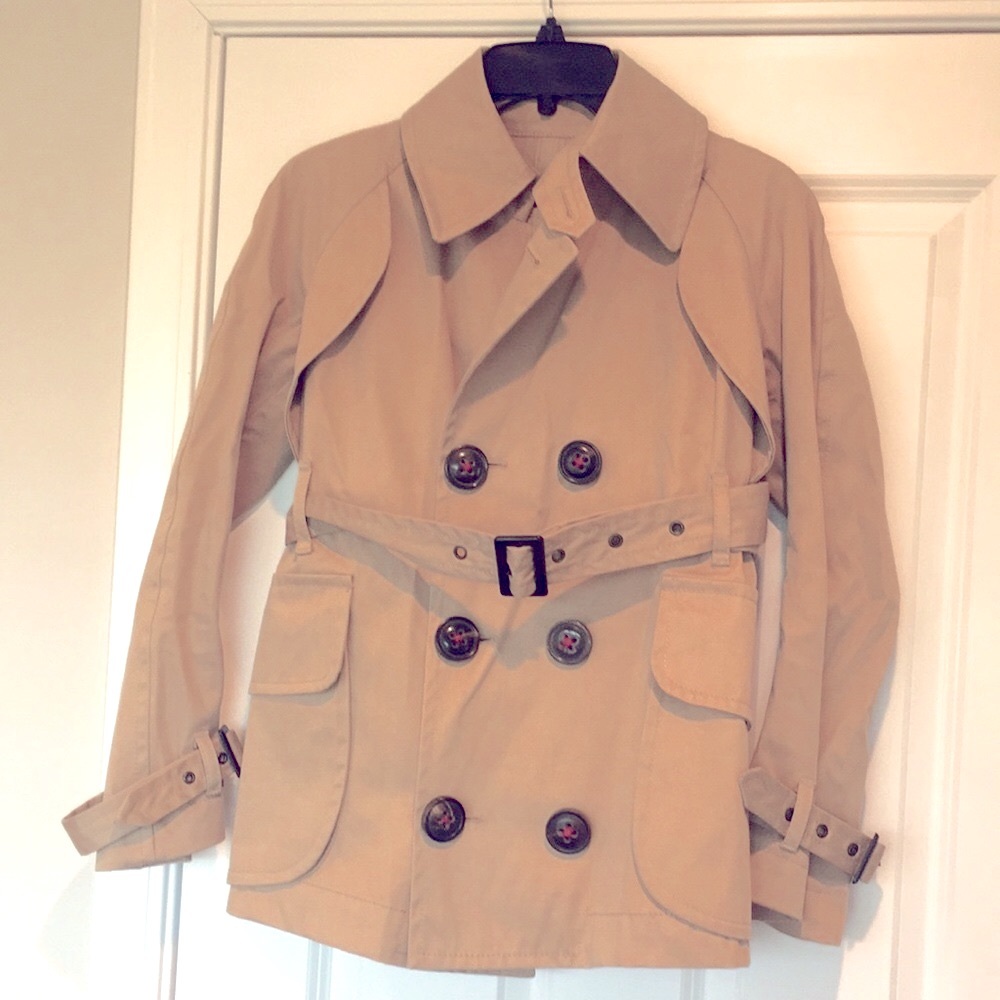 Dsquared2 Women’s Double Breasted Tan Trench Coat. Si… - Gem